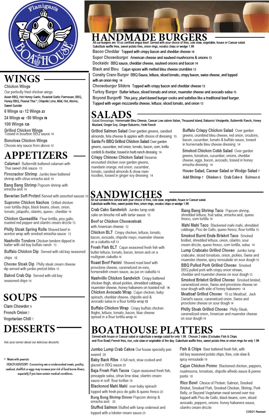 boathouse food menu